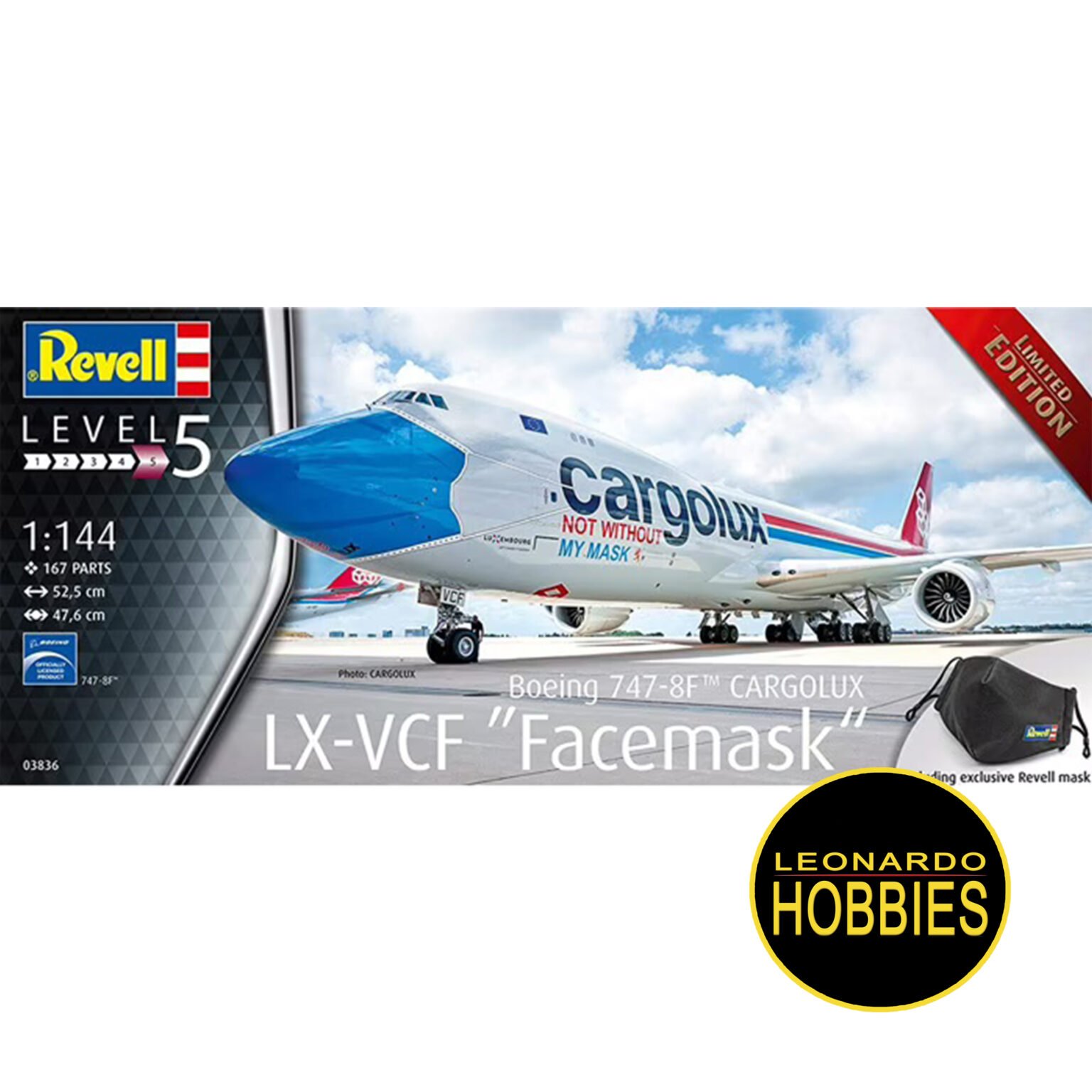 Boeing 747-8F CARGOLUX LX-V Escala 1/144 Revell 03836 – Leonardo Hobbies